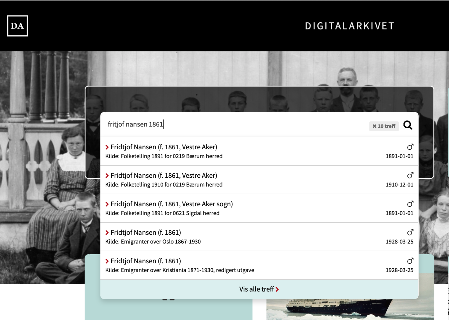 Digitalarkivet – Enkelt personsøk – genit.no